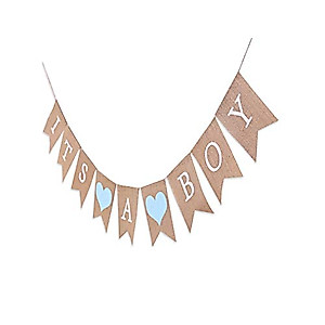 Burlap Banner for Baby Boy Shower - Baby Boy Shower Decorations,Its A Boy Burlap Banner,Best Boys Birthday Party Supplies (Its A Boy Burlap Banner)