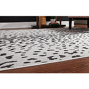 Signature Design by Ashley Samya 8 x 10 Leopard Print Rug, Black & White