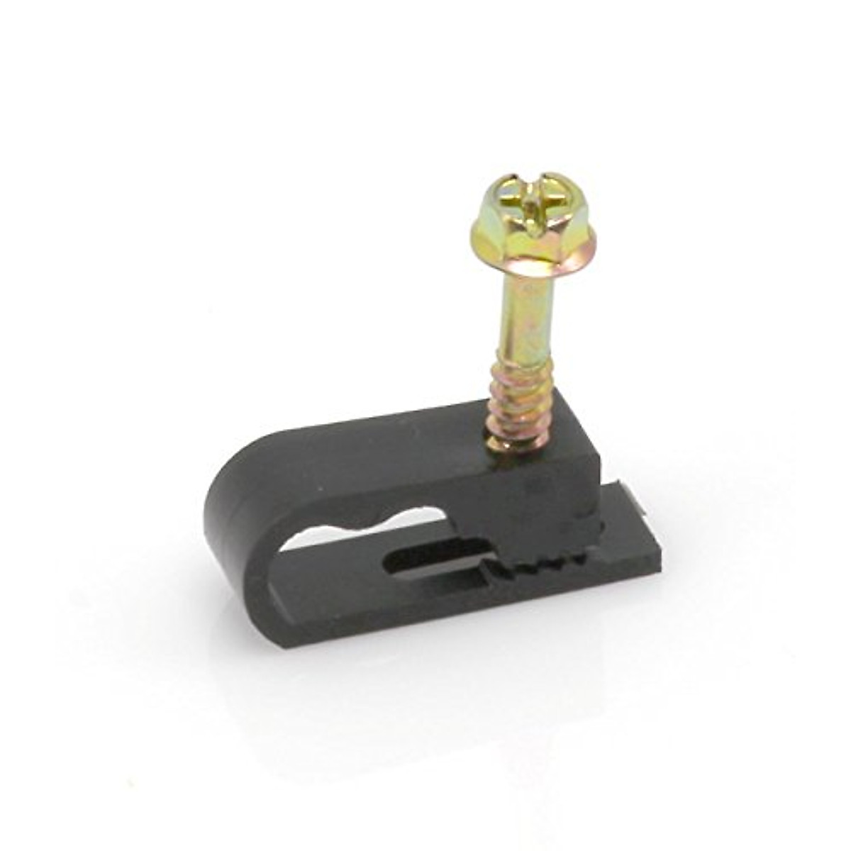 THE CIMPLE CO - Dual, Twin, or Siamese Coaxial Cable Clips, Cat6, Electrical Wire Cable Clip, 1/2 in Screw Clip and Fastener, Black (100 Pieces per Bag)