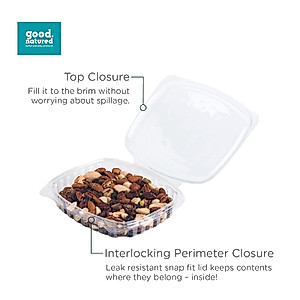 good natured 16 oz. 200 Pack - Multi-purpose Clamshell Package – 99% Plant-Based Clear Food Storage Containers – Lightweight To-Go Boxes - BPA - Free Food Packaging
