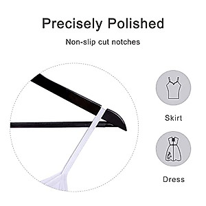TOPIA HANGER Wooden Coat Hangers 30 Pack, Black Wood Suit Hangers with Non Slip Pants Bar, 360° Swivel Hook and Shoulder Notches for Camisole, Jacket, Pants, Smooth Finish Clothes Hangers -CT34B30