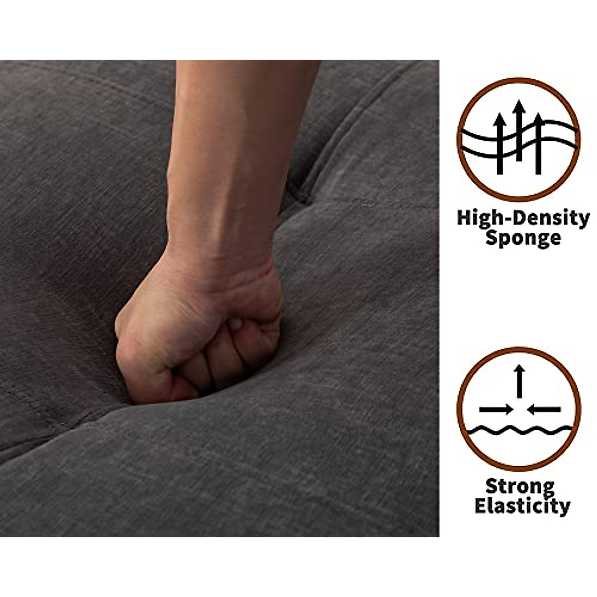 Aeffze Middle Module for Sofa Modular Modern Armless Couch Chair for Living Room (Dark Grey) F8001-HOME F8001-HOME