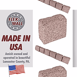 Garden Elements True Form Outdoor Decorative Flex-Wall Resin Edging for Gardens, Playgrounds, Plastic Life-Like Cobblestone Landscape Lawn Borders, 4 Foot Section (Pack of 4)