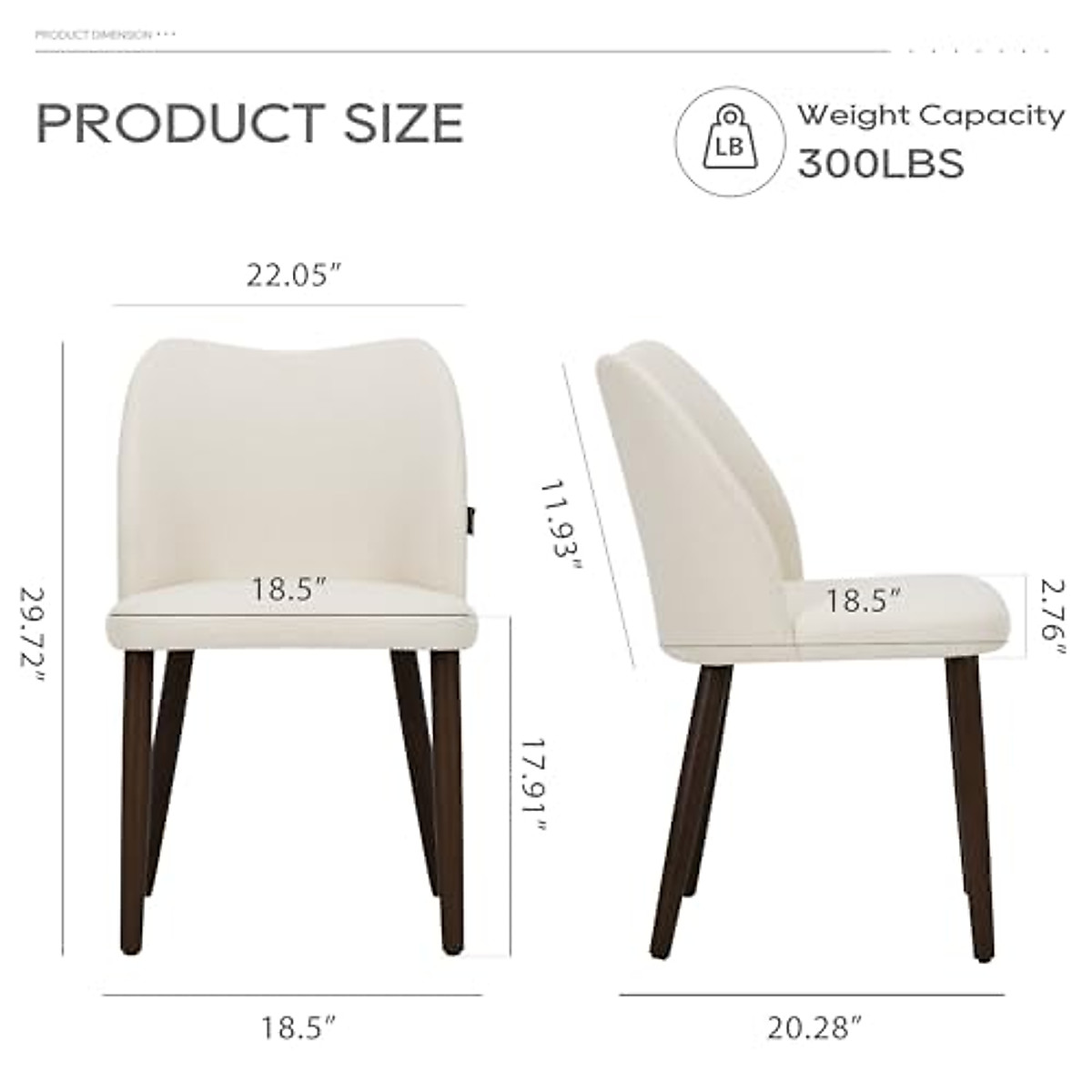 COLAMY Upholstered Dining Chairs Set of 4, Modern Fabric Dining Room Kitchen Side Chair with Padded Seat and Wood Legs for Restaurant/Cafe, Beige