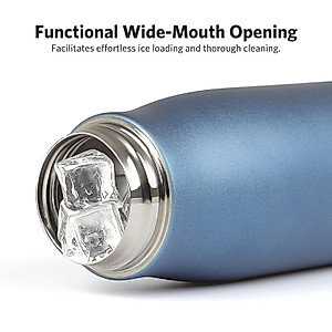 Small Water Bottle 12 oz, Dusgut Insulated Water Bottle,Stainless Steel,Wide Mouth Portable Lid, Air Force Blue