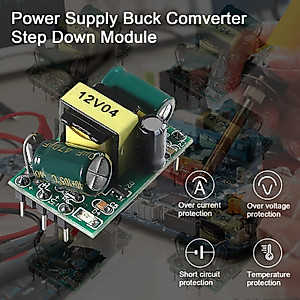AITIAO 6Pcs AC-DC Precision Buck Power Supply Module 12V 400mA Isolated Switch Power Supply Buck Converter AC 110V 100V-264V to 12V 400mA Isolated Step Down Module