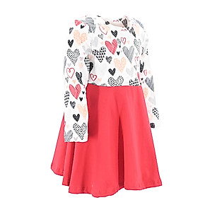 Unique Baby Girls Valentines Day Fashion Hearts Tutu Dress (8Y, Red)