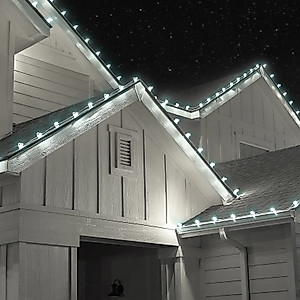 Set of 25 Holiday Lighting Outlet C9 LED Christmas Lights | Cool White C9 LED Filament Lights | C9 Christmas Light Bulbs for Indoor & Outdoor Use | Traditional C9 LED Christmas Lights