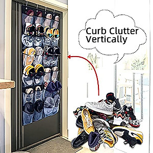 CiLai Over The Door Shoe Organizer 24 Large Mesh Pockets Hanging Shoe Hanger Holder for Closet(Black)