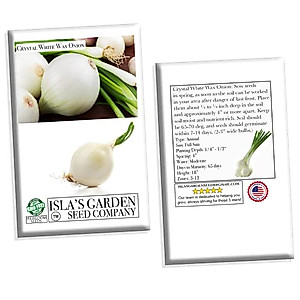 Crystal White Wax Onion Seeds, 500+ Heirloom Seeds Per Packet, (Isla's Garden Seeds), Non GMO Seeds, Botanical Name: Allium cepa