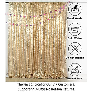 ShinyBeauty Sequin Backdrop - Photo Backdrop and Fabric Backdrop for Wedding/Party/Photography/Curtain/Birthday/Christmas/Prom/Other Event Decor - 4FTx7FT(48inx84in) (Light Gold)