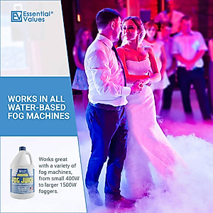 Smoke Machine Fog, Fluid for Fogging Machines – Fog Juice That Produces Long-Lasting Medium Density Smoke for Water-Based Foggers, For 400-1500 Watt Machines