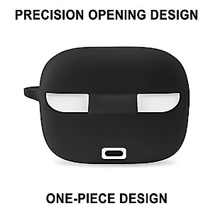 Geiomoo Silicone Carrying Case Compatible with JBL Tune 230NC TWS, Portable Scratch Shock Resistant Cover with Carabiner (Black)