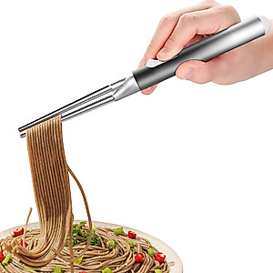 IROJEEF Reusable Chopsticks Metal Chopsticks Set Chopsticks kids Chopsticks Autosticks Press Chopsticks Beginner Chopsticks Easy Chopsticks Super portable Easy to Clean (Black)