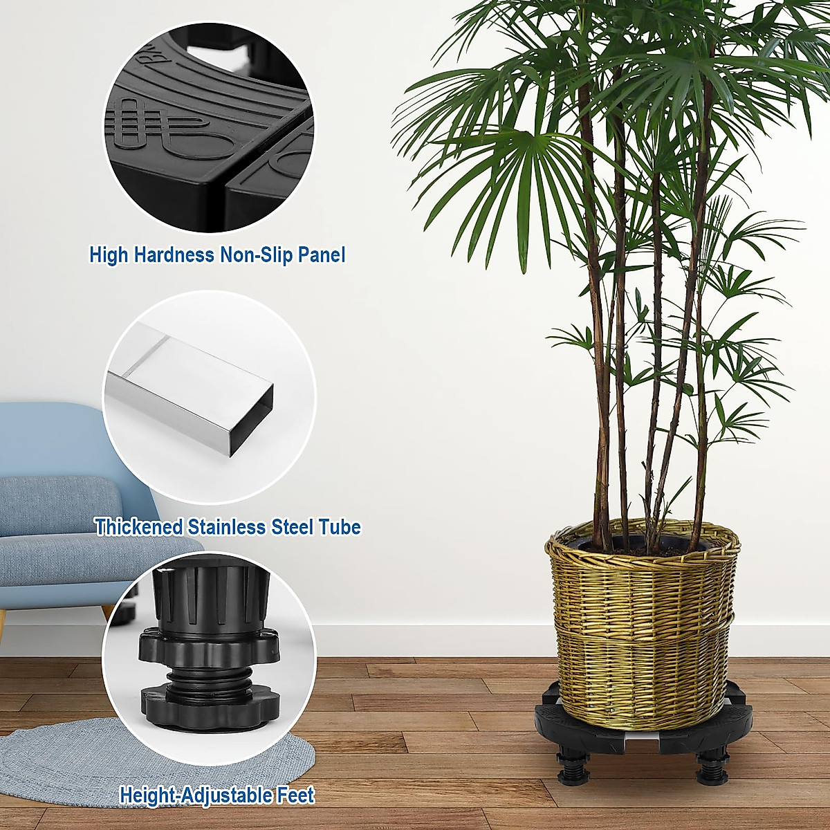 WBD WEIBIDA Heavy Duty Plant Stand Outdoor Adjustable PLant Stand for Multiple Plant Anti-Rust Large Flower Plant Pot Stands Plant Holder for Your Garden, Patio, Porch, Balcony