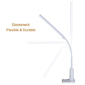PSIVEN LED Desk Lamp, Clamp on Desk Light, Eye-Caring Gooseneck Clip on Light, 3 Color Modes, Stepless Dimming - Highly Adjustable Clamp Task Lamp/Table Lamp for Reading, Sewing, Drafting, Office
