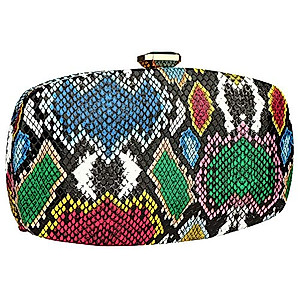 Gets Multicolor Snakeskin Purse for Women Box Evening Bag Green Snakeskin Clutch Handbag Party Wedding (Green)