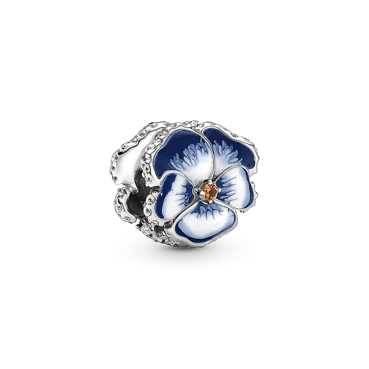 Pandora Blue Pansy Flower Charm Bracelet Charm Moments Bracelets - Stunning Women's Jewelry - Gift for Women in Your Life - Made with Sterling Silver, Cubic Zirconia & Enamel