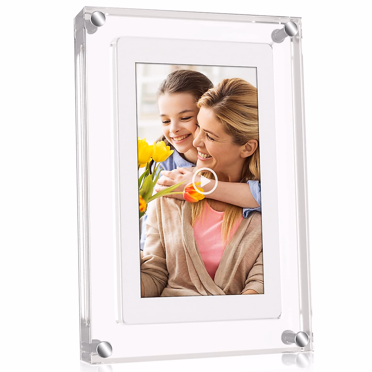 5 Inch Digital Picture Frame, Acrylic Video Frame, 1GB Memory, 1000mAh Built-in Battery, Perfect for Home Decor and Heartfelt Gifts…