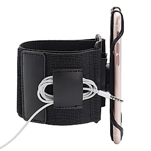 Kyfreshpower 360° Rotatable Running Armband for iPhone 14/13/Pro/Mini/12/11/SE/Xs/XR/X/8/7/Plus, Fits All 4-8 Inch Smartphones, with Key Holder Phone Armband for Running Hiking Biking(Black)