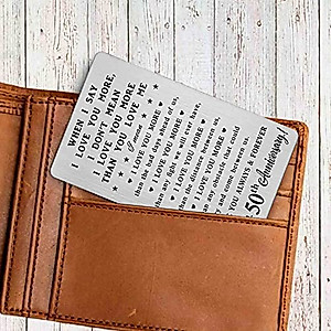50th Happy Anniversary Card Gifts, 50th 50 Year Anniversary Romantic Wallet Card Gifts for Husband Wife