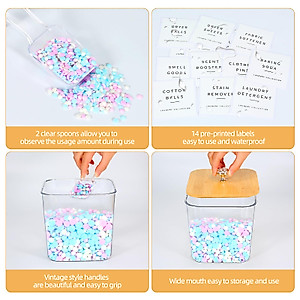 POLRAI 3 Pack Laundry Room Organization Storage Containers 2 Half Gallon Laundry Pod Containers and Dryer Sheet Holder with Lids and Labels for Laundry Detergent Laundry Pods Dry Sheet Organizing