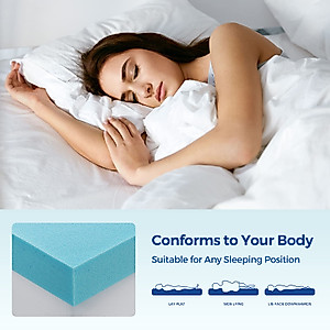 EASELAND King Size Memory Foam Mattress Topper 2 Inch Gel Infused Bed Foam Topper (King, 2 Inches)