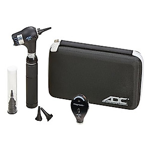 ADC Portable Diagnostic Set Plug-in Rechargeable, with PMV Otoscope and Coax Ophthalmoscope, LED Lamps, 3.5V, Hard Case, Diagnostix 5480L