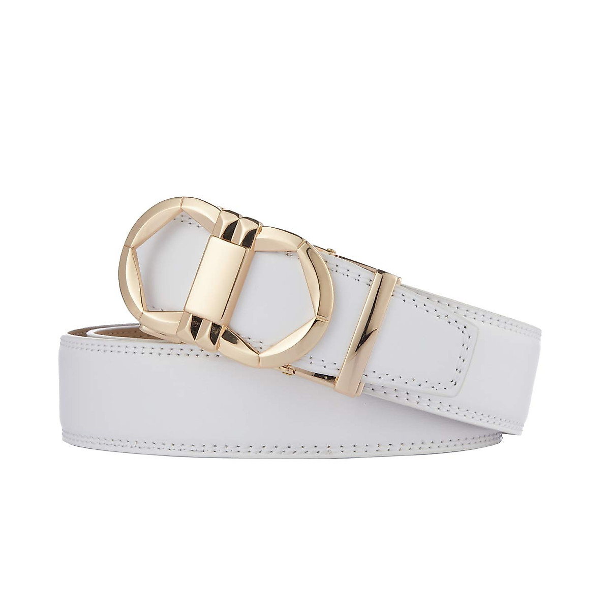 Tonywell Men's Leather Designer Belt with Fashion Comfort Click Buckle Exact Fit