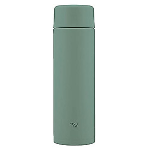 Zojirushi Mahobin SM-ZB48-GM Water Bottle, Seamless 16.9 fl oz (480 ml), Screw, Stainless Steel Mug, Matte Green, Integrated with Strings and Washer, Easy to Clean, Only 2 Pieces