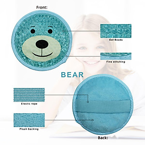 Large Kids Boo Boo Ice Pack,2 Packs Cute Heat Cold Gel Beads Packs for Kid's Fever,Pain Relief,Wisdom Teeth,First Aid and Neck, Head, Arms, Legs Injuries.