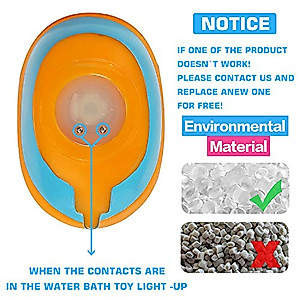 Bath Toys, 6 Packs Light up Boat Floating Rubber Set, Flashing Color Changing Light in Water, Tub Gift for Baby Infant Toddler Child Kid, Bathtub Ship Toy for Bathroom Shower Game Swimming Pool Party