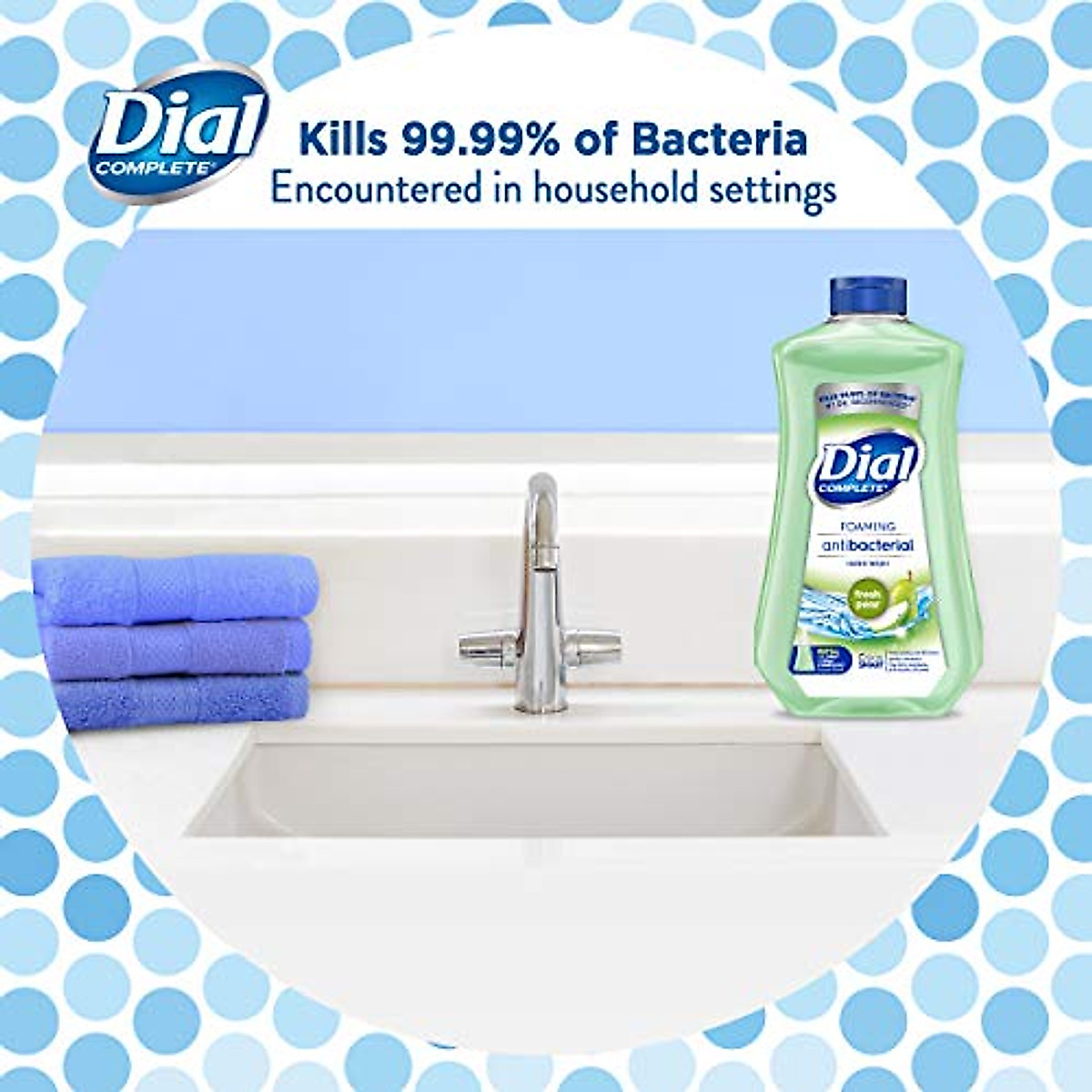 Dial Complete Antibacterial Foaming Hand Wash Refill, Fresh Pear, 32 fl oz (Pack of 3)