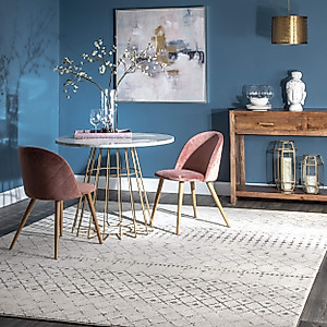 nuLOOM 5x7 Moroccan Blythe Area Rug, Grey, Faded Bohemian Design, Stain Resistant, For Bedroom, Dining Room, Living Room, Hallway, Office, Kitchen, Entryway