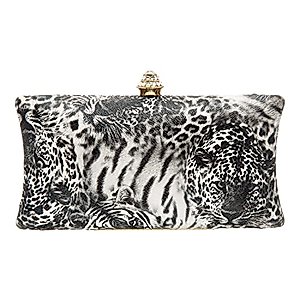 Tiger Face Box Clutch,Grey