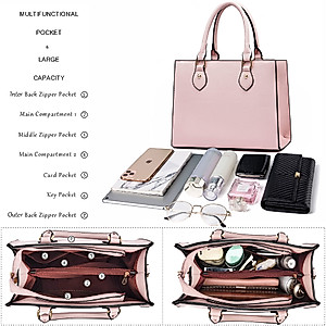 CHICAROUSAL Crossbody Purses and Handbags for Women PU Leather Tote Top Handle Satchel Shoulder Bags (Light Pink)