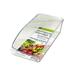bulk buys Refrigerator Storage Bin, 6" x 13" x 3.1", Clear