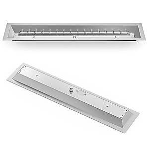 Stanbroil 36" x 6" Drop-in Fire Pit Pan with Jet Burner, Upgraded Stainless Steel Fire Table Pan for Higher Flame, 65k BTU Max, Linear