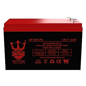 Neptune Power Products Brand Commercial Upgrade Battery for Wildgame Innovations tm. 12 Volt 7.5ah eDRENALINE Rechargeable Tab Style Battery