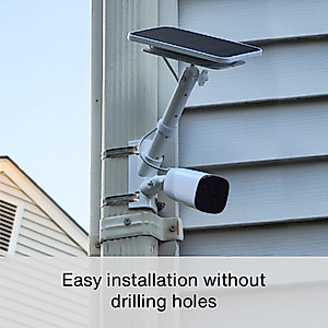 Holicfun 2-in-1 Security Camera and Solar Panel Pole Mount for Ring, Eufy, Arlo, Reolink Solar Panels and Cams (Grey)