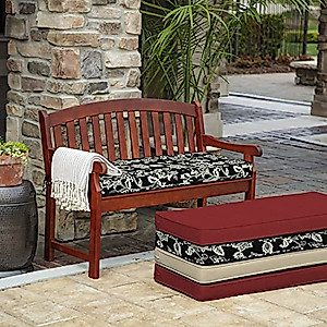 Arden Selections ProFoam Essentials Outdoor Bench Cushion 18 x 46, Ashland Black Jacobean