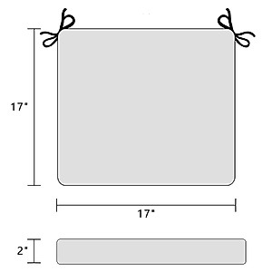 SleepMan Indoor/Outdoor Chair Cushions Set of 2 Chair Pads Water Resistance Square Corner Outdoor Cushions for Patio Furniture - Patio Chair Cushions with Ties (Cabbage,17''x 17'',Set of 2)