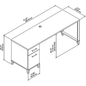 Bush Furniture Somerset 72W Office Desk with Drawers in Mocha Cherry