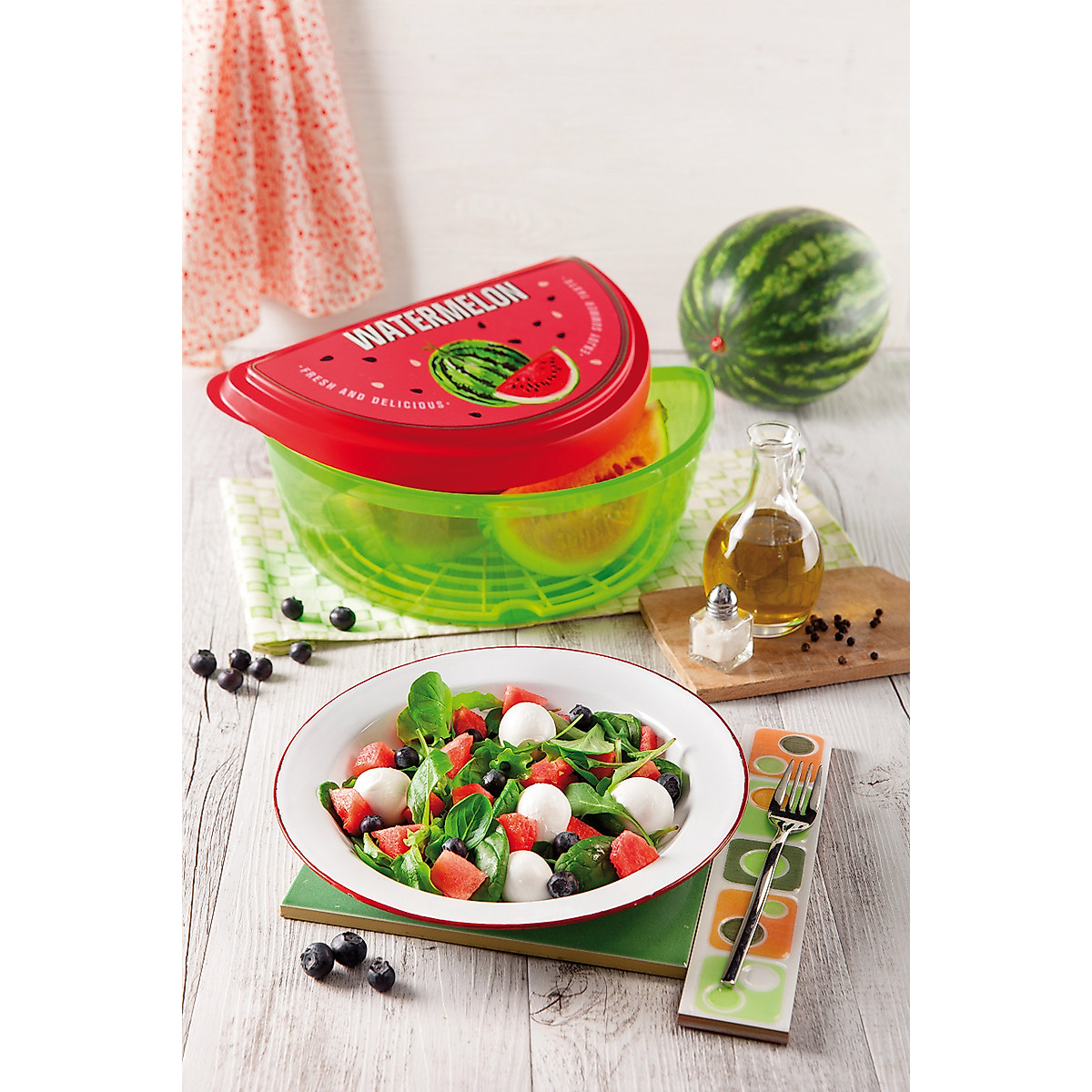 Snips Watermelon Saver 3L, 9.25" x4.33", Red/Green