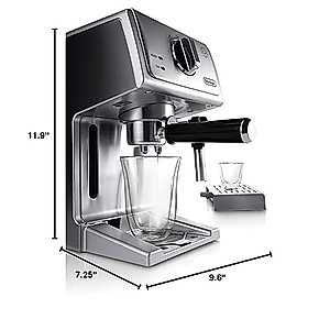 De'Longhi Bar Pump Espresso and Cappuccino Machine, 15", Stainless Steel