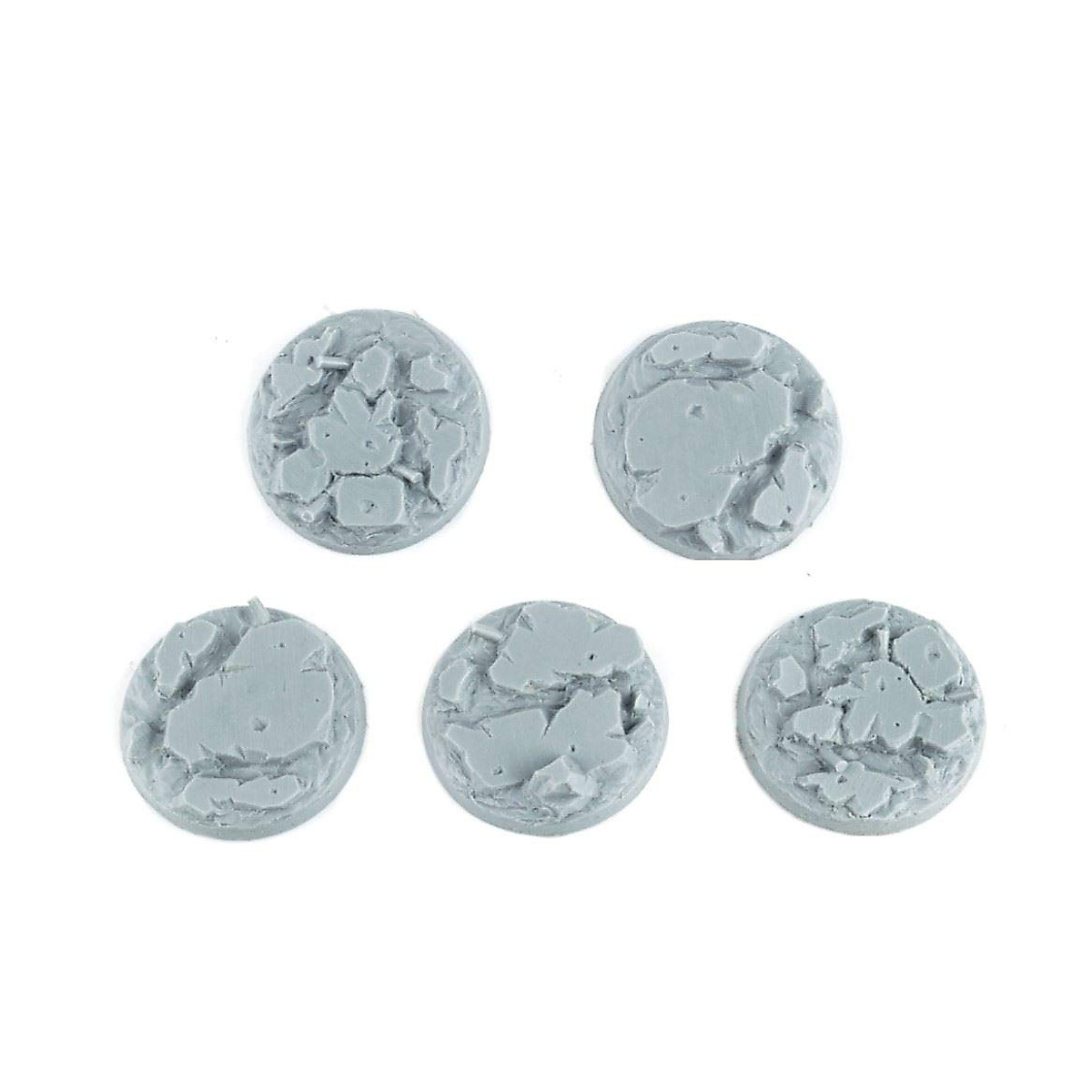 War World Gaming War Torn City Rubble Round Bases x 5 (40mm) - 28mm Heroic Scale Wargaming