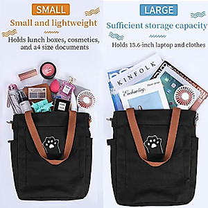 Canvas Tote Bag for Women men Shopping Bag with Zipper Pocket Handbags Crossbody Bag