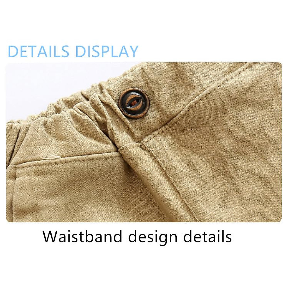 Deniy Baby Boys Cotton Linen Thin Casual Slim Pants, Khaki, 1-2T