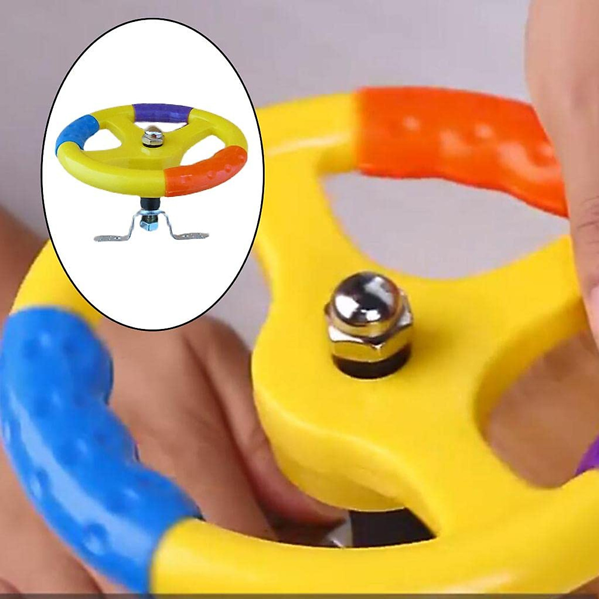AMLESO Toy Car Steering Wheel Plastic Steering Wheel for Children Table Occupied
