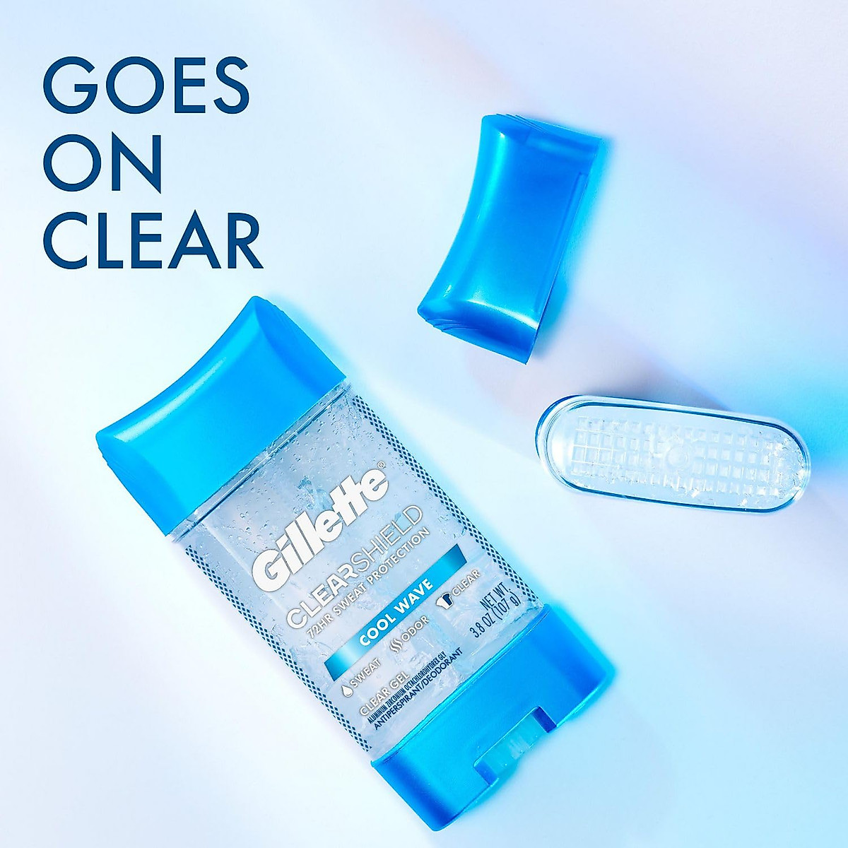 Gillette Antiperspirant Deodorant for Men, Invisible Solid, Cool Wave, 72 Hr. Sweat Protection, 3.8 oz Pack of 4